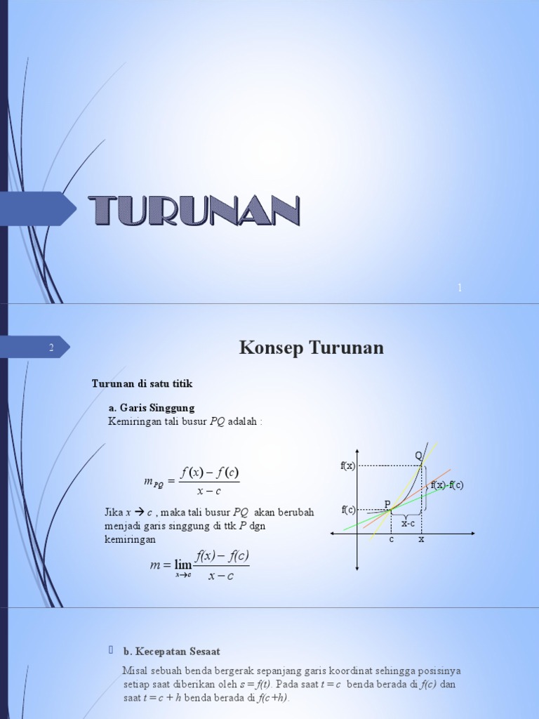 Pertemuan 5 (TURUNAN) | PDF