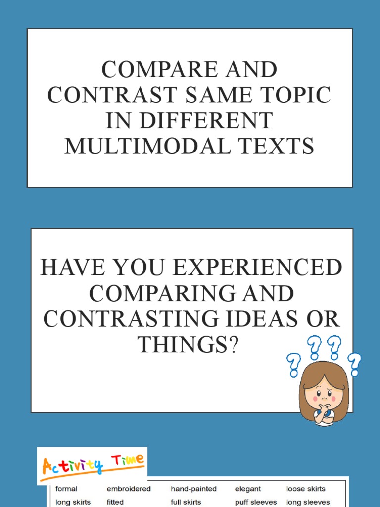 Compare and Contrast Same Topic in Different Multimodal | PDF ...
