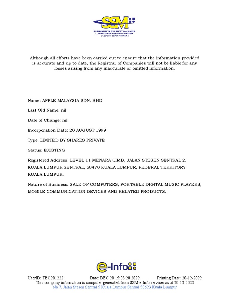 Apple Shareholder List Tan Kian Meng | PDF | Malaysia