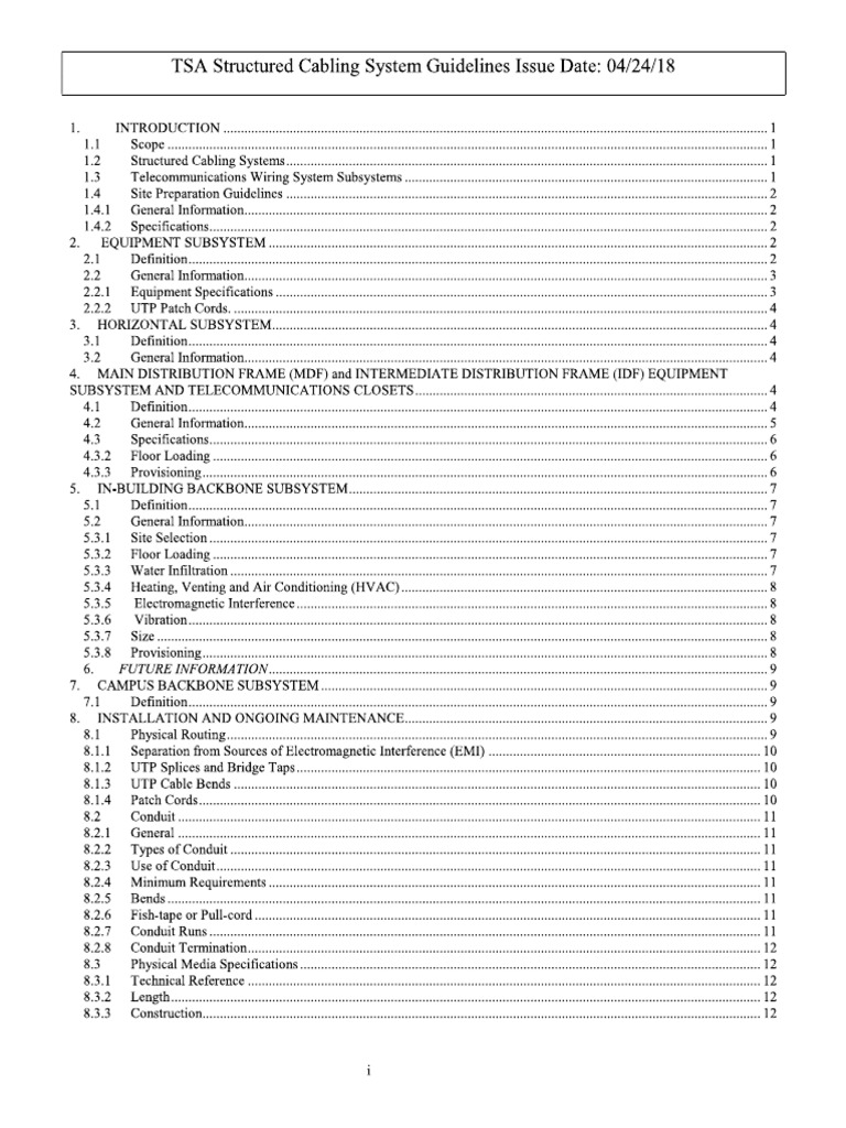 Guidelines Structured Cabling | PDF