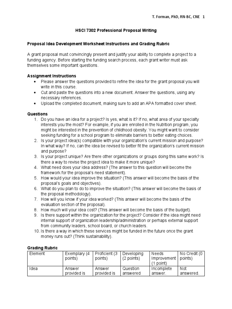 Grant Proposal Grading Rubric | PDF | Rubric (Academic) | Cognition