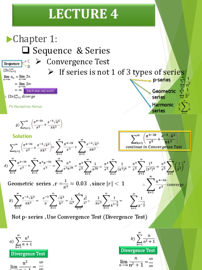 Lecture 4 - Series - Integral Test Stu | PDF | Mathematics | Calculus