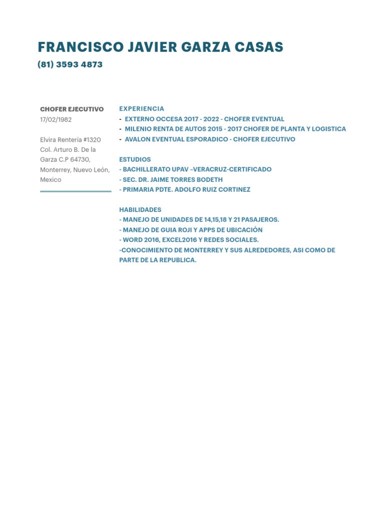 CV Javier Garza | PDF
