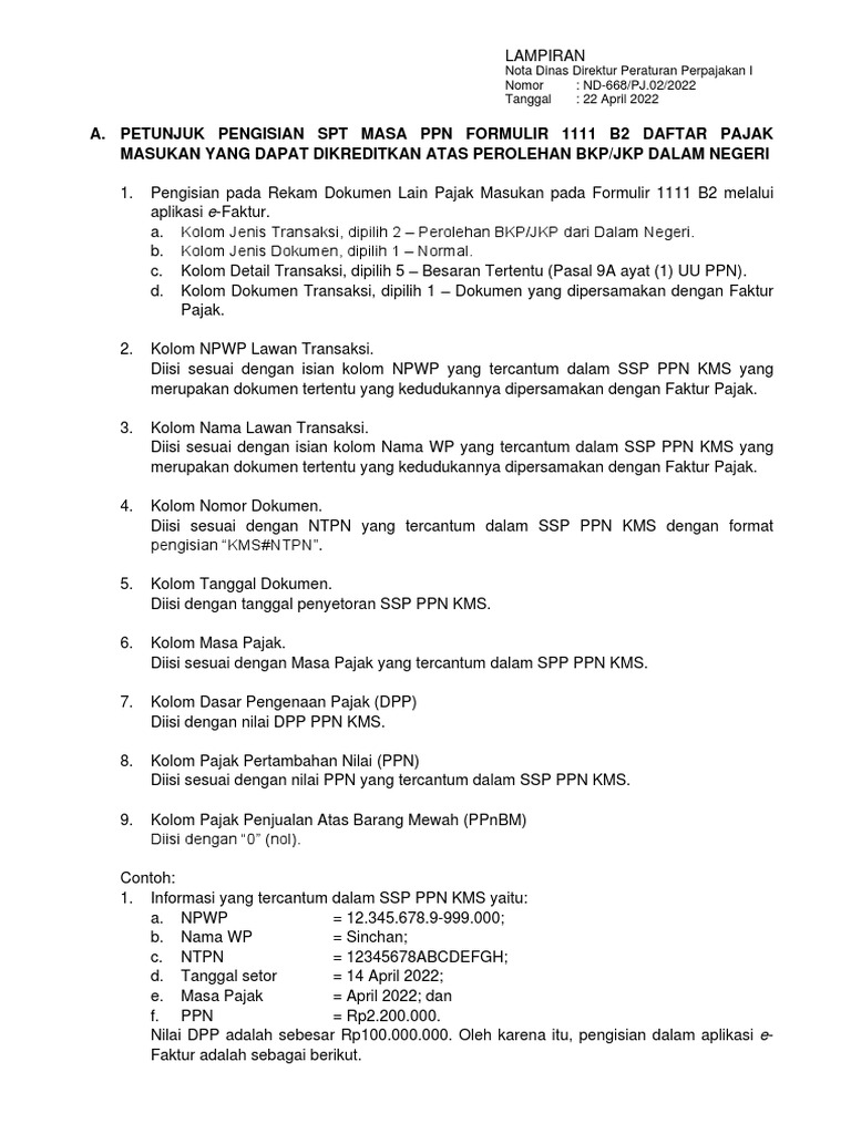 Panduan Pengisian SPT Masa PPN 1111 | PDF