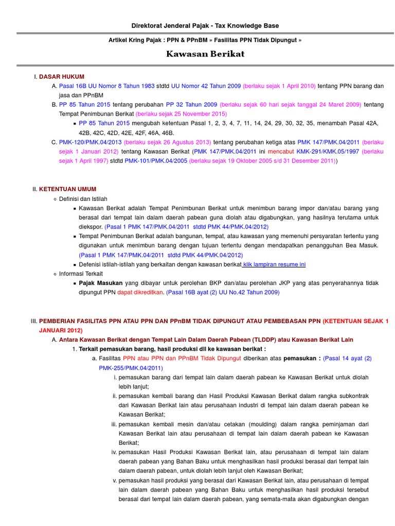 Fasilitas PPN Kawasan Berikat | PDF | Pengelolaan Keuangan & Uang | Teknologi & Rekayasa