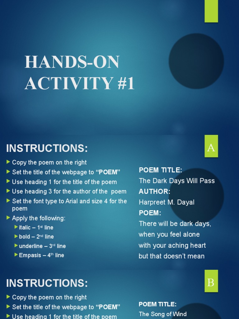 HANDS-ON ACTIVITY #1 - HTML | PDF