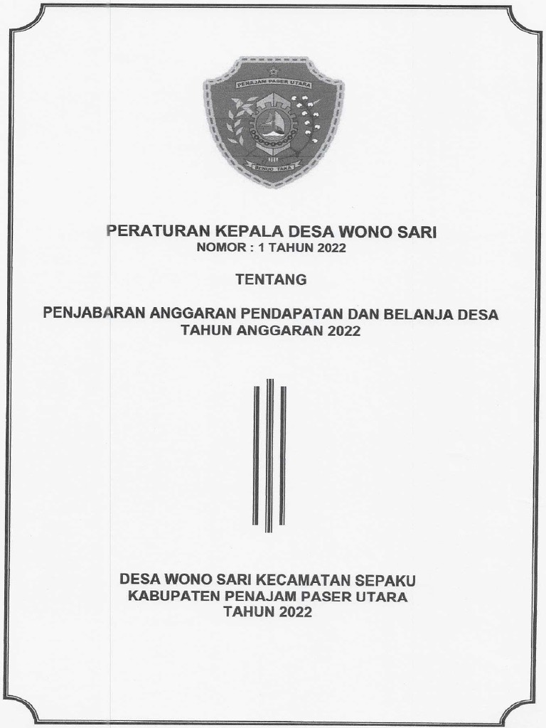 Perkades Penjabaran Apbdes 2022 | PDF