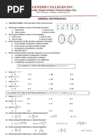 General Mathematics First Quarter Exam | PDF | Logarithm | Function ...