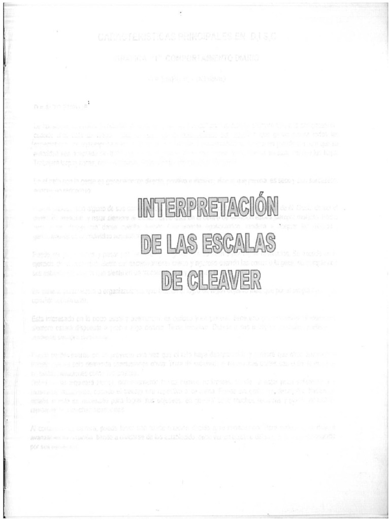 Interpretacion de Las Escalas de Cleaver | PDF