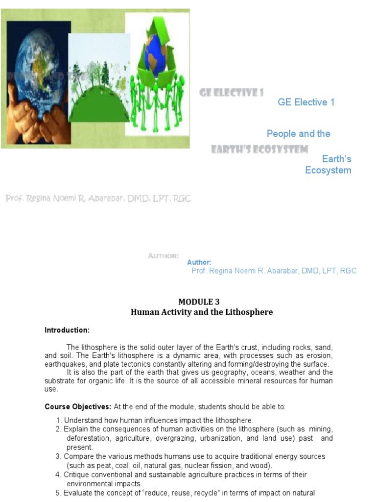 MODULE 3 Human Activity and The Lithosphere | PDF