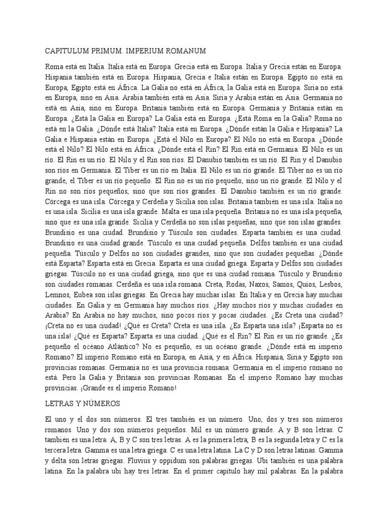 Capitulum Primum | PDF