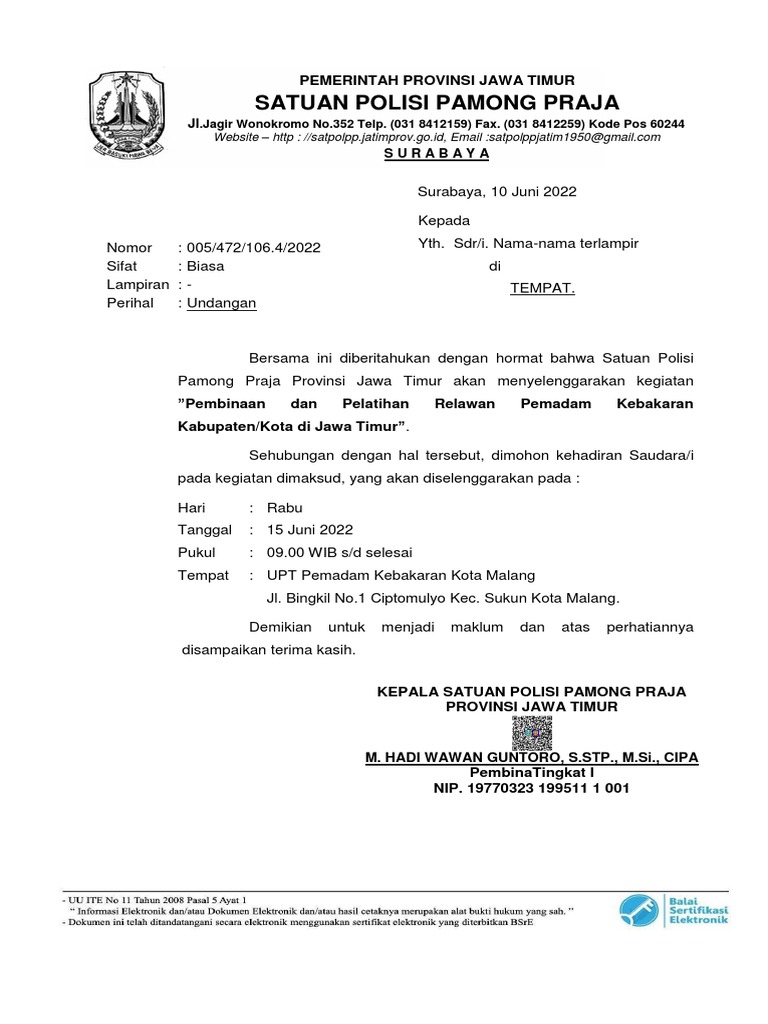 Surat Pol PP Undangan Redkar - Sign - Sign | PDF