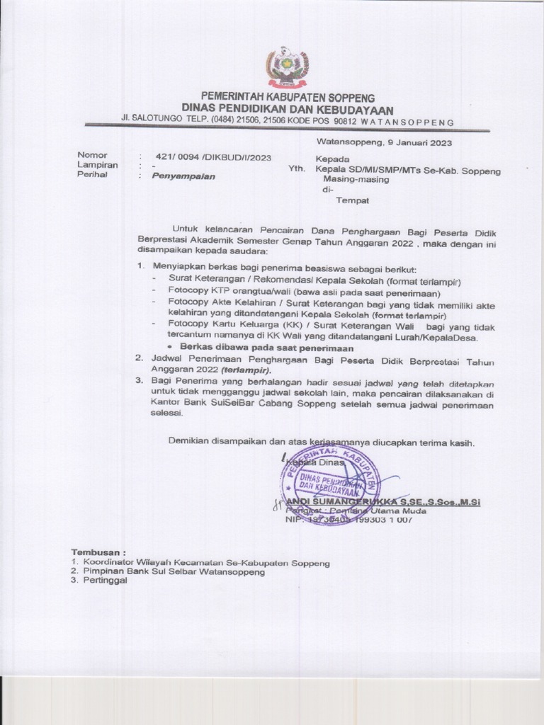 Surat Penyampaian | PDF