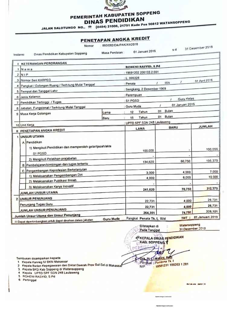 Penetapan Angka Kredit | PDF