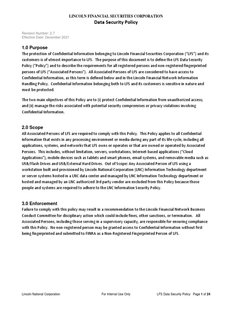 2022 Data Security Policy | PDF | Transport Layer Security | Public Key Certificate