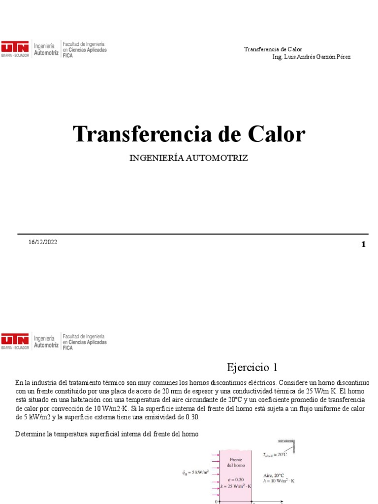 Ejercicios Transferencia de Calor - Tercera - Parte | PDF ...