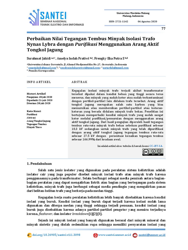 Uji Isolasi Minyak Trafo | PDF