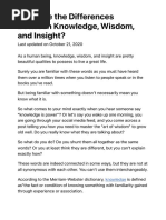 Wisdom Knowledge Understanding | PDF | Wisdom | Knowledge