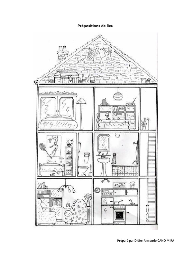 Exercices sur les Prépositions de Lieu | PDF | Maison et jardin