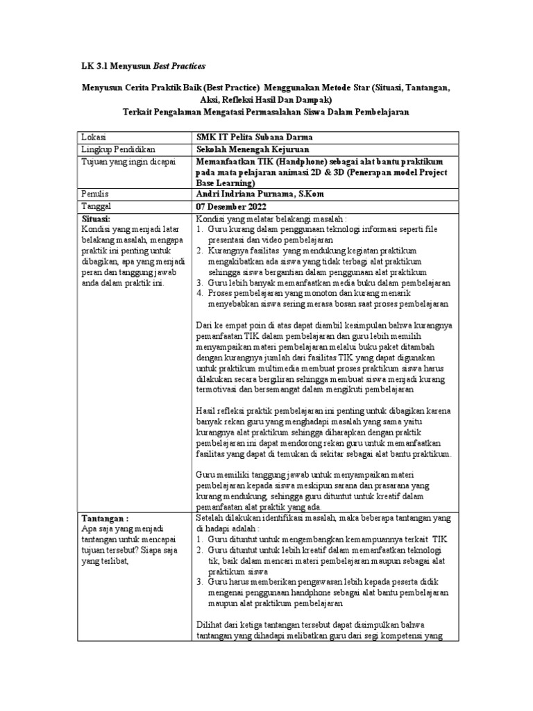 Optimalisasi TIK di SMK untuk Pembelajaran Animasi | PDF | Karier & Perkembangan | Komputer