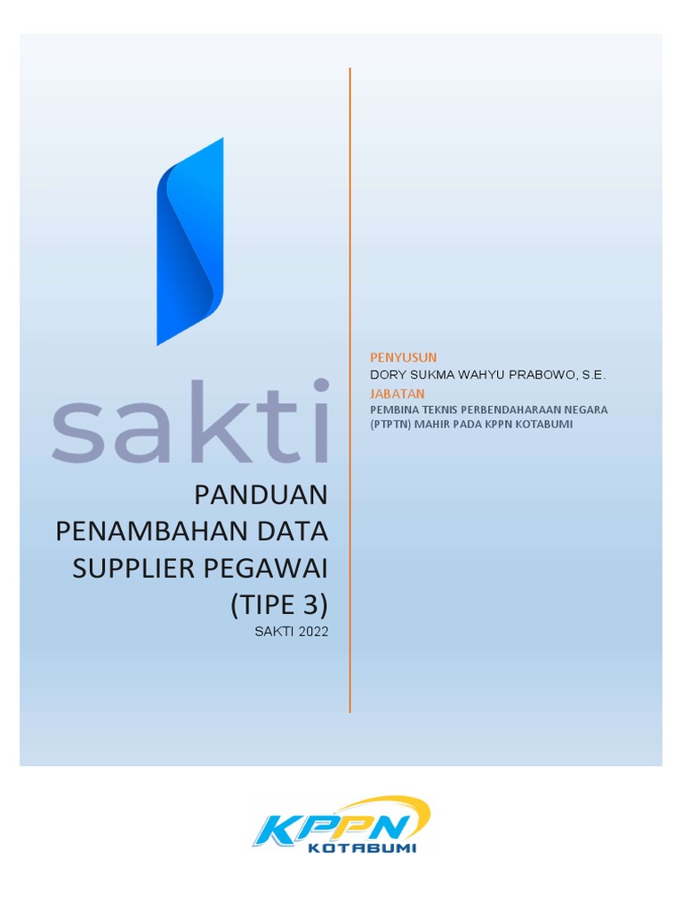 Panduan Penambahan Data Supplier SAKTI | PDF | Finance & Money Management