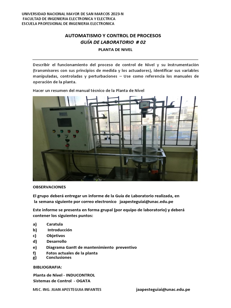 Guia de Laboratorio 2 Planta de Nivel | PDF