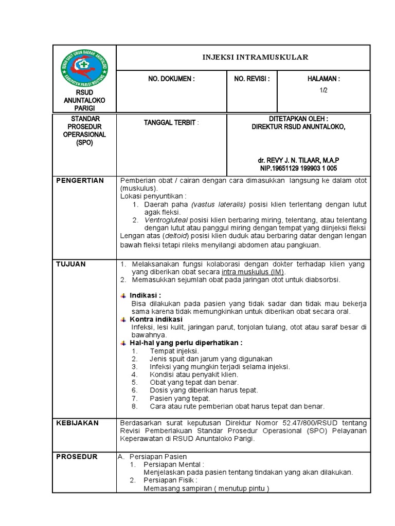 Spo Injeksi Intramuskular | PDF | Kesehatan Holistik | Sains & Matematika
