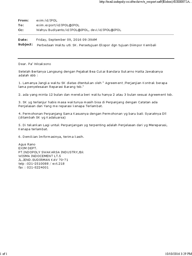 Syarat Pengajuan Skep Temporary Export | PDF