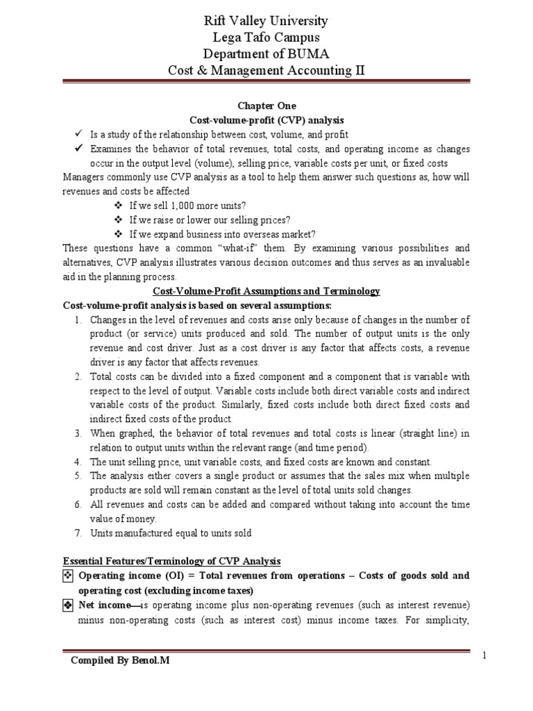 Cost-Volume-Profit (CVP) Analysis: Calculating the Breakeven Point ...