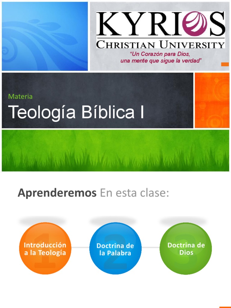 Introducción a la Teología Bíblica | PDF | Trinidad | Dios