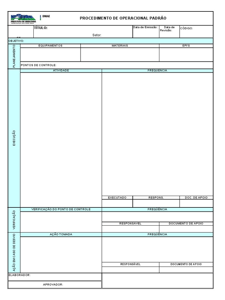 Modelo Procedimento Operacional Padr o | PDF