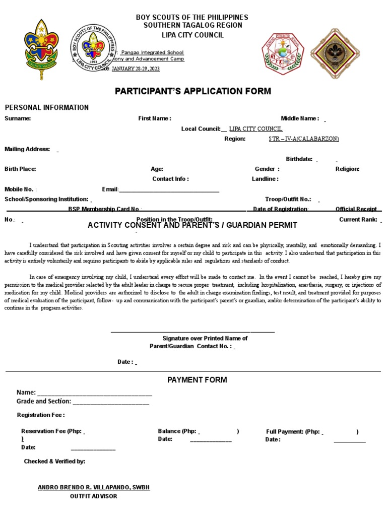 Participants Application Form | PDF | Informed Consent