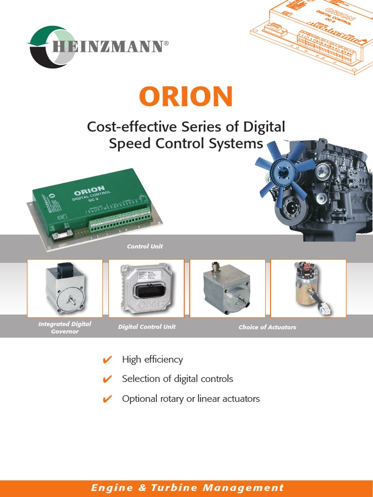 LEA ORION Cost-Effective Digital Speed Control Systems e | PDF | Engines | Actuator