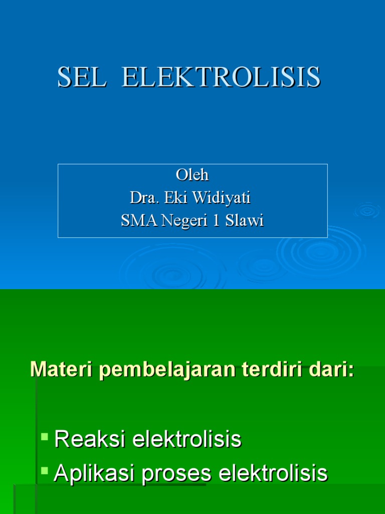 Sel Elektrolisis (Eq) | PDF | Sains & Matematika
