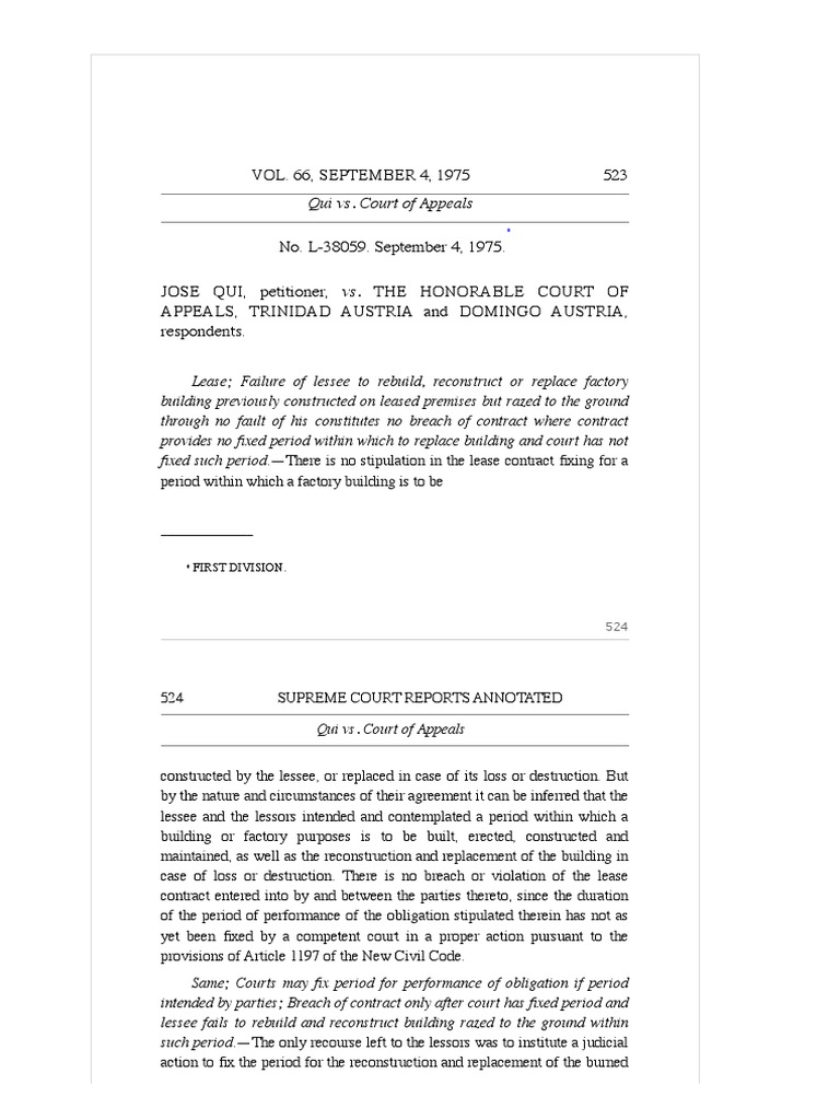 Qui vs. Court of Appeals | PDF | Lease | Complaint
