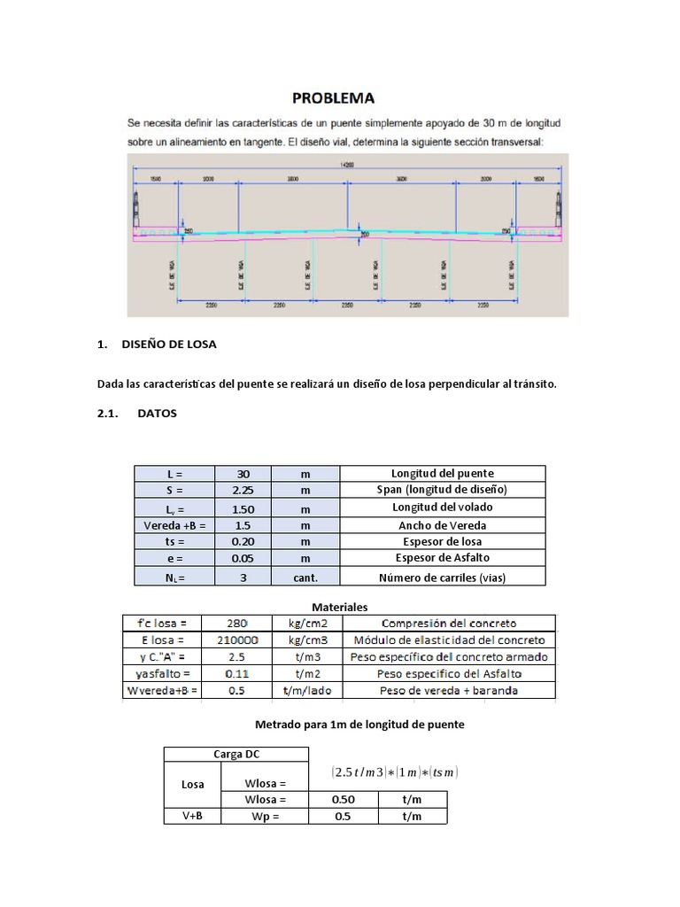 Diseño De Losa De Puente Preesforzado Pdf Puente Ingeniería