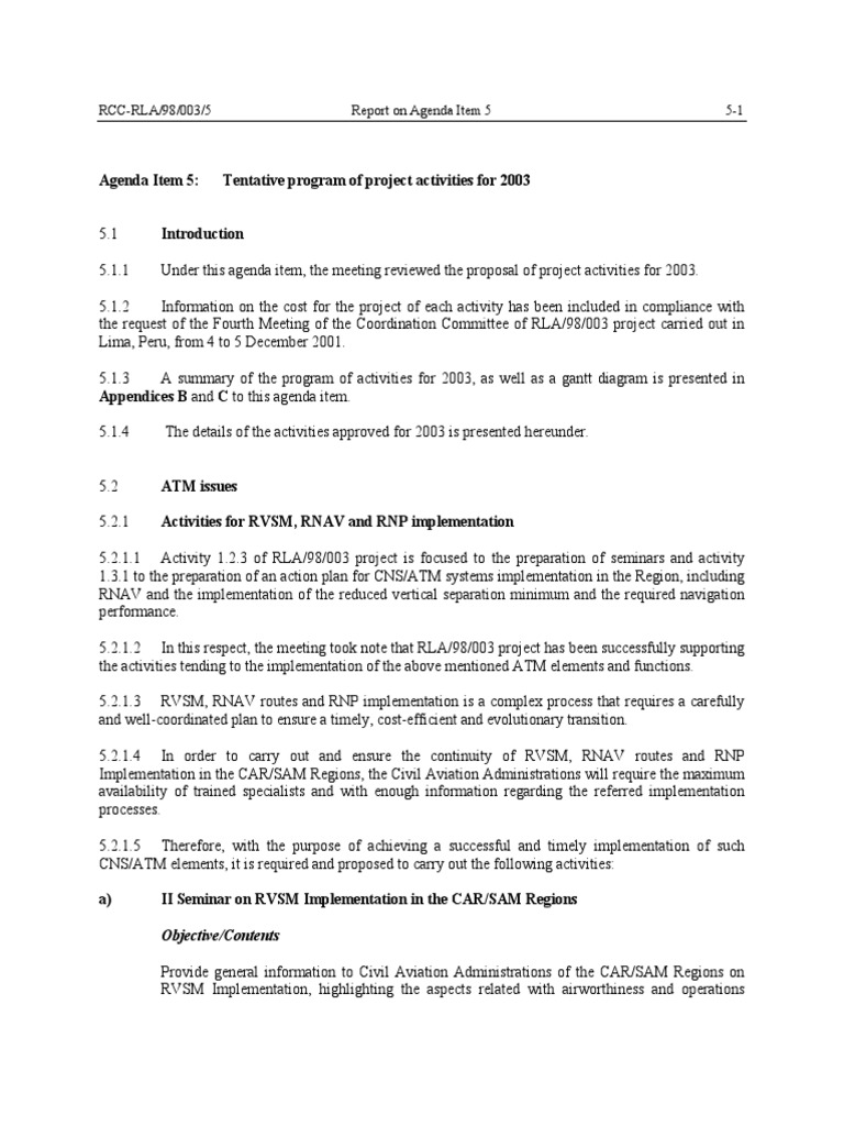 2003 Project Activities Overview | PDF | Business | Technology & Engineering
