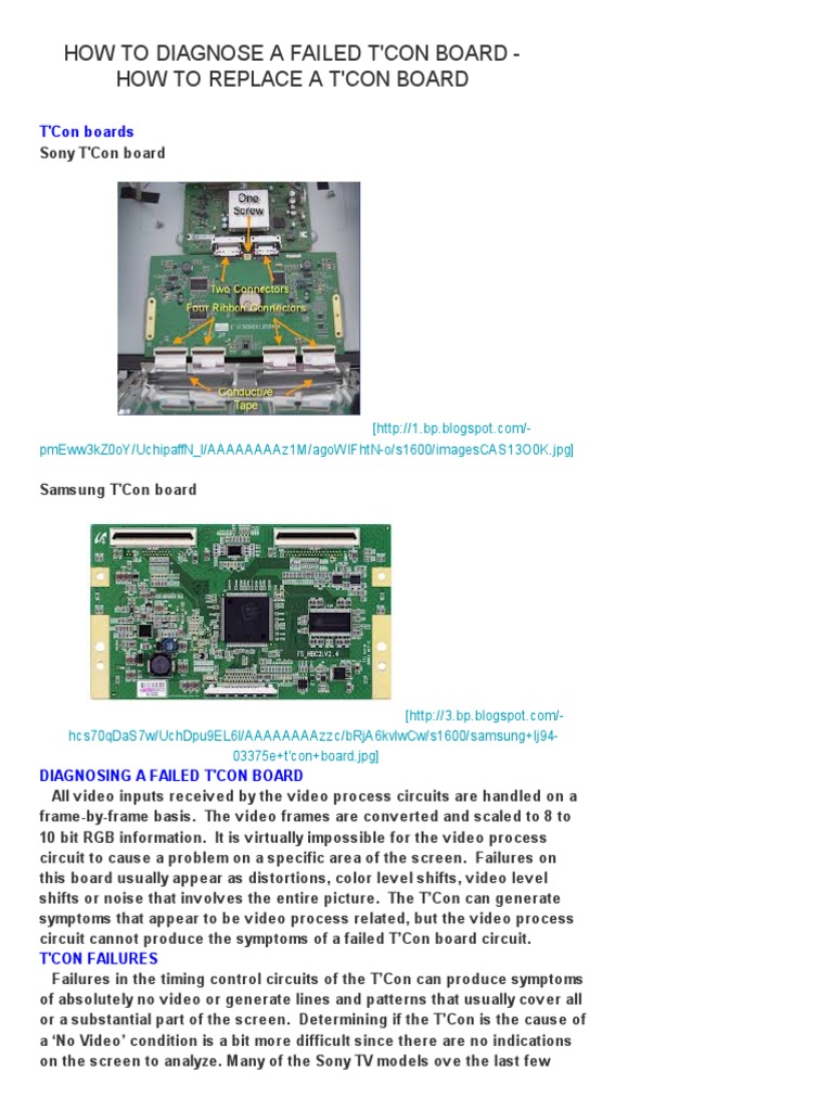 Diagnose Failure in T-CON Board | PDF | Electrical Connector | Computing