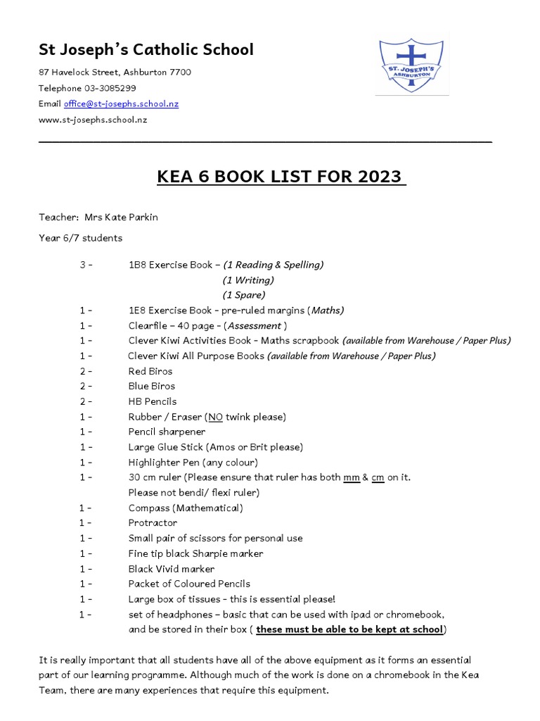 Kea 6 Book List | PDF