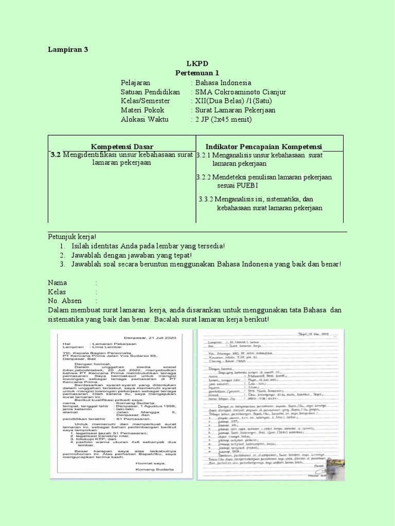 Lampiran 3 LKPD | PDF