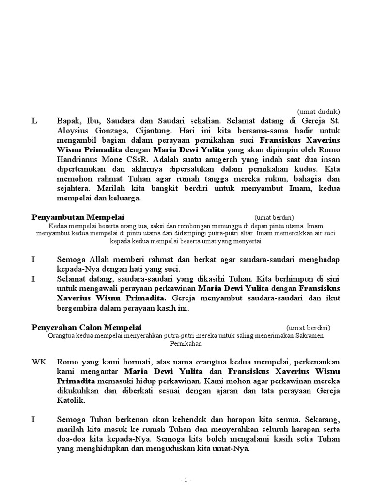 Buku Misa Pemberkatan | PDF | Agama & Spiritualitas