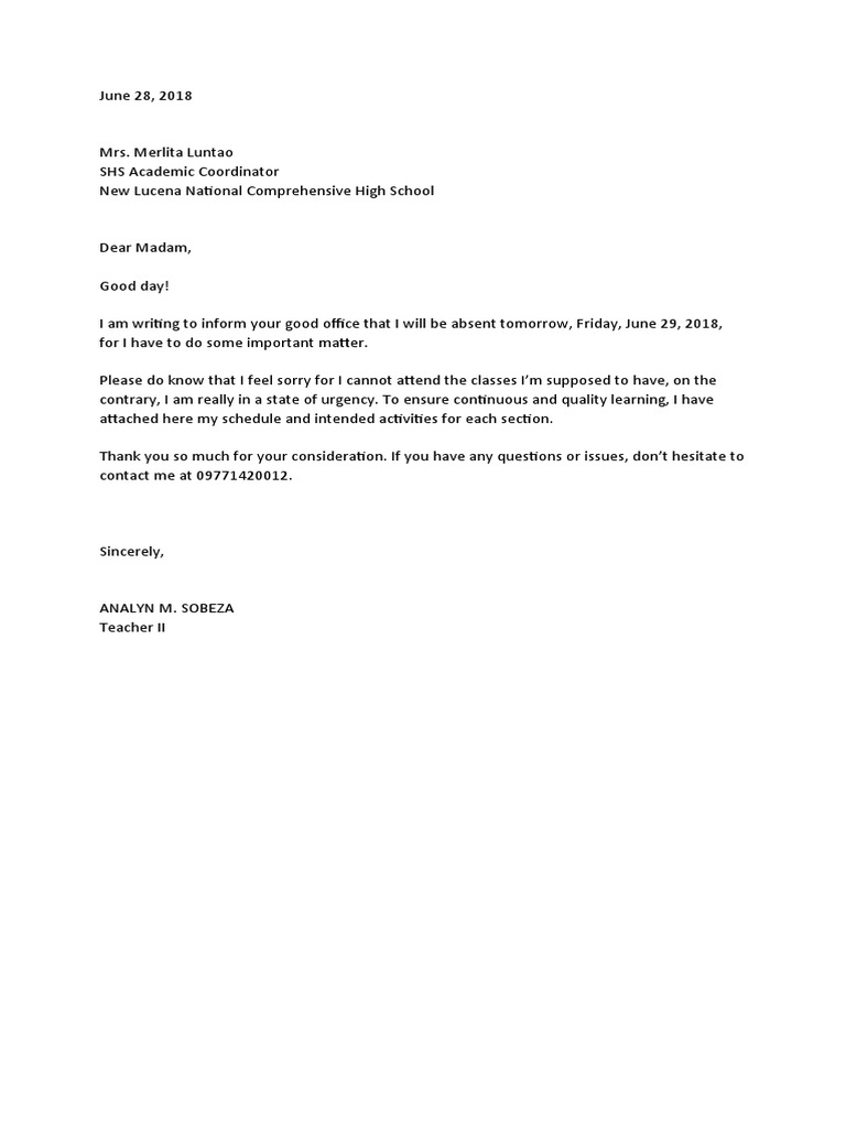 Teacher Absence Notification and Activities | PDF | Language Arts ...