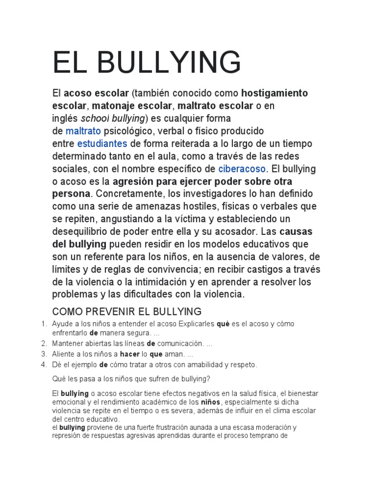 El Bullying | PDF