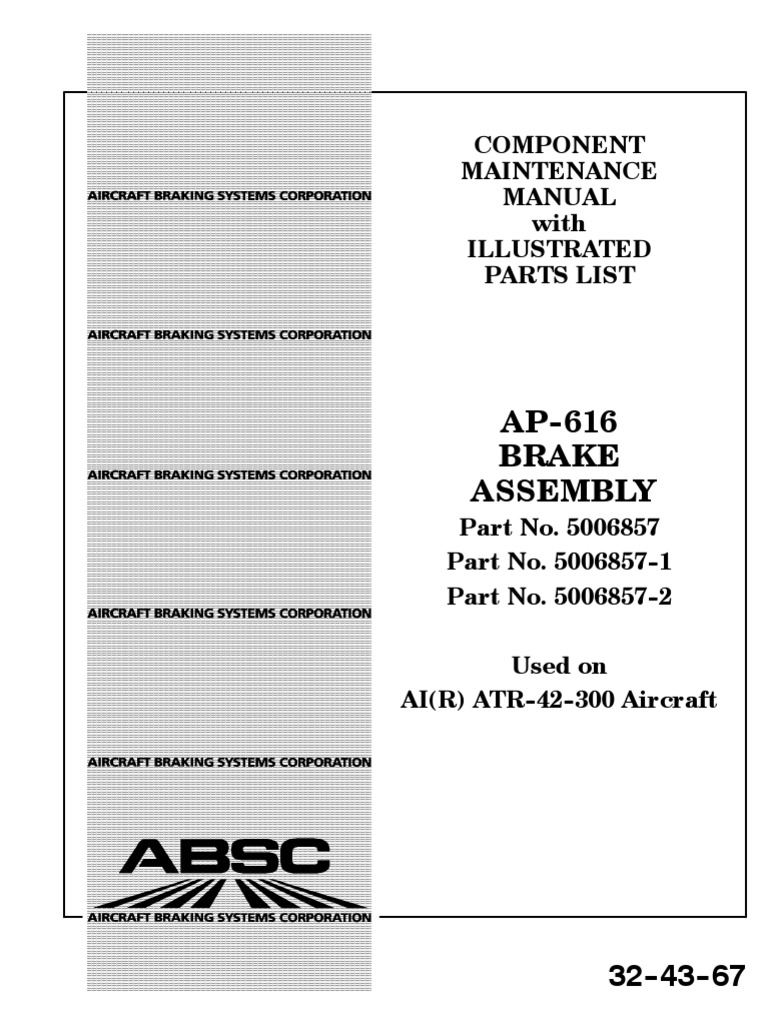 Brake assemblyAP-616 | PDF | Federal Aviation Administration | Manufactured Goods