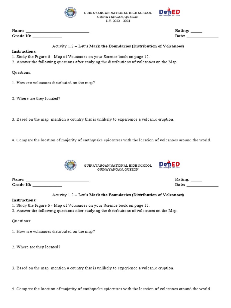 2022 Science 10 Activity 1.2.2 | PDF | Science & Mathematics