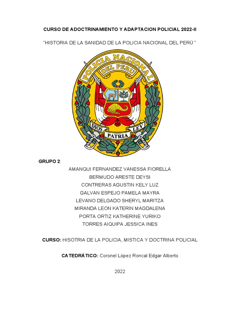 Historia de La Sanidad PNP | PDF