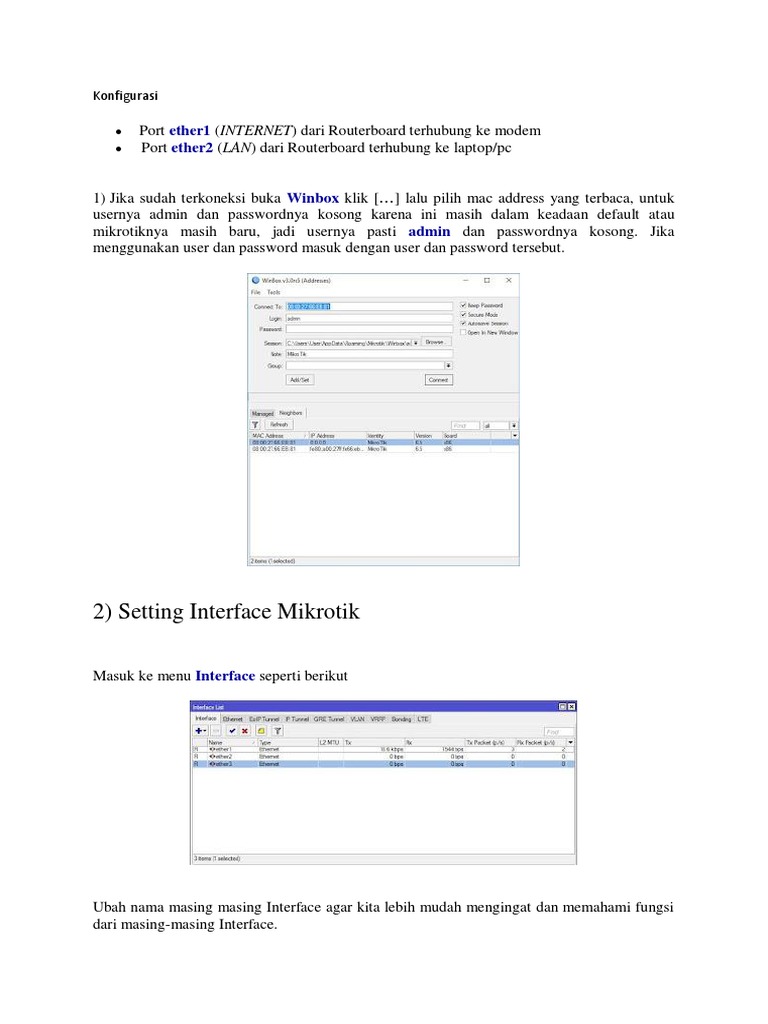 Konfigurasi Mikrotik | PDF