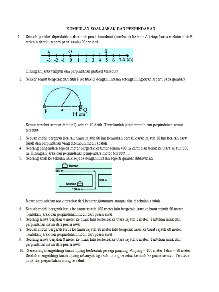 Kumpulan Soal Jarak Dan Perpindahan | PDF