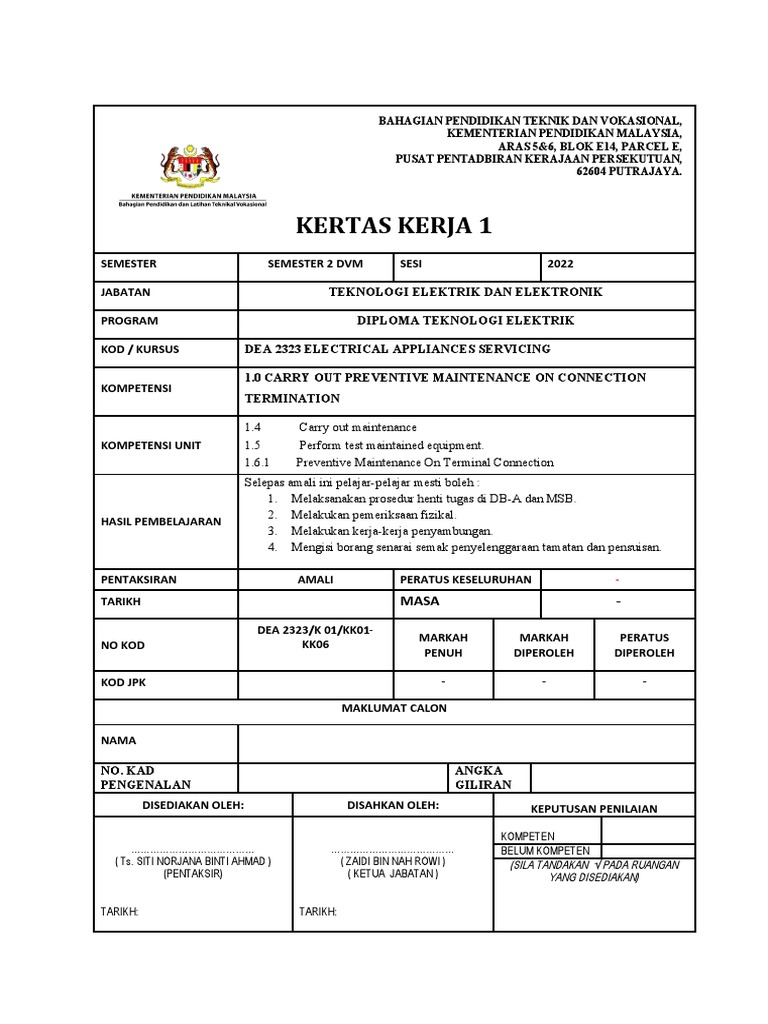 KK1 Connection Termination | PDF