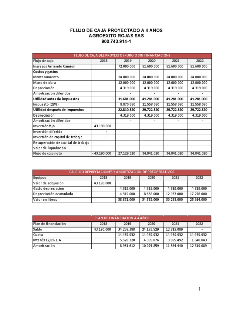 Flujo de Caja | PDF | Flujo de efectivo | Amortización (Negocio)